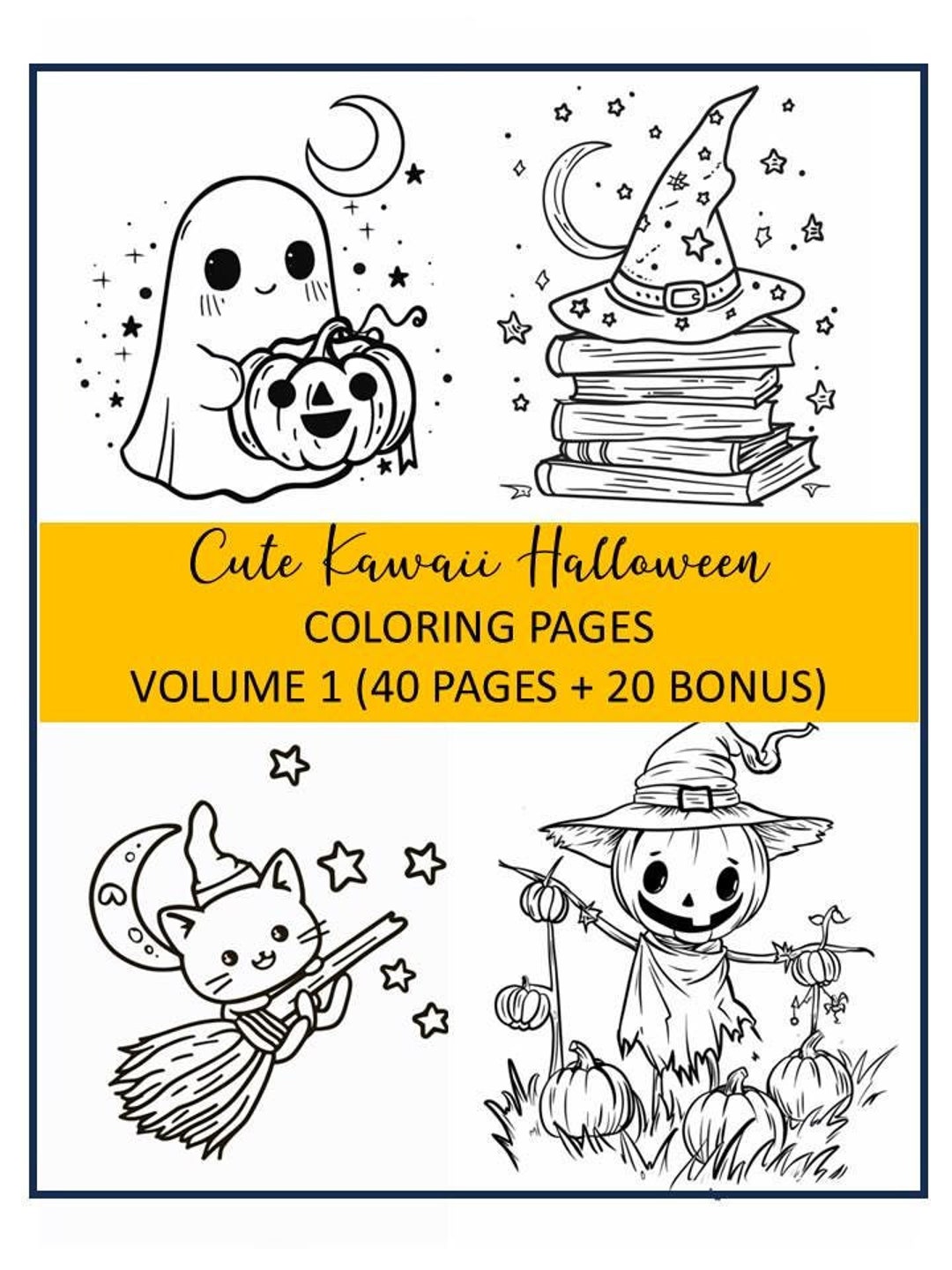 Printable CUTE KAWAII HALLOWEEN Volume 1 Coloring Pages~ 40 Pages ...