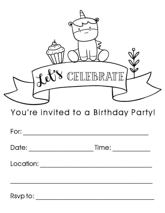 INSTANT DOWNLOAD Printable Fill-in Birthday Invitation | Etsy