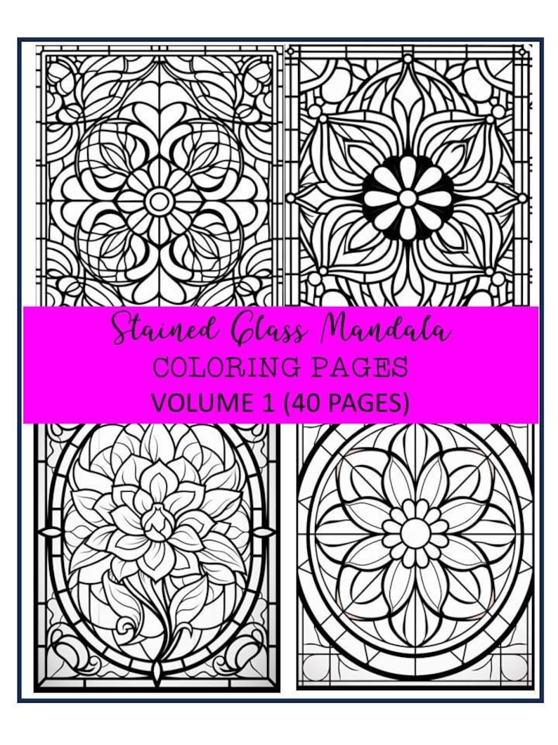 40 Printable Stained Glass Mandala Coloring Pages for Adults & Kids ...