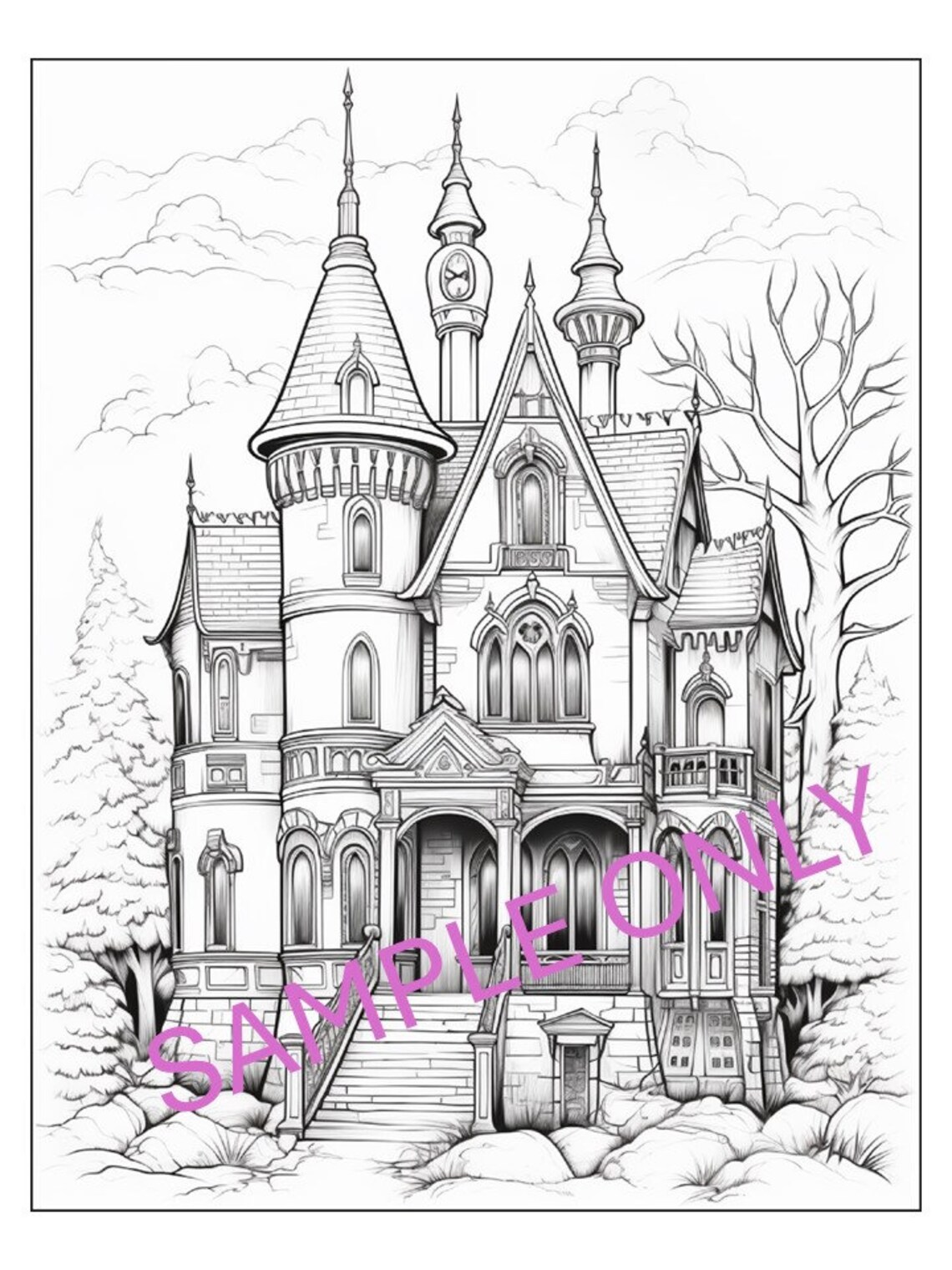50 Printable Gothic Victorian House Coloring Pages for Adults & Kids ...