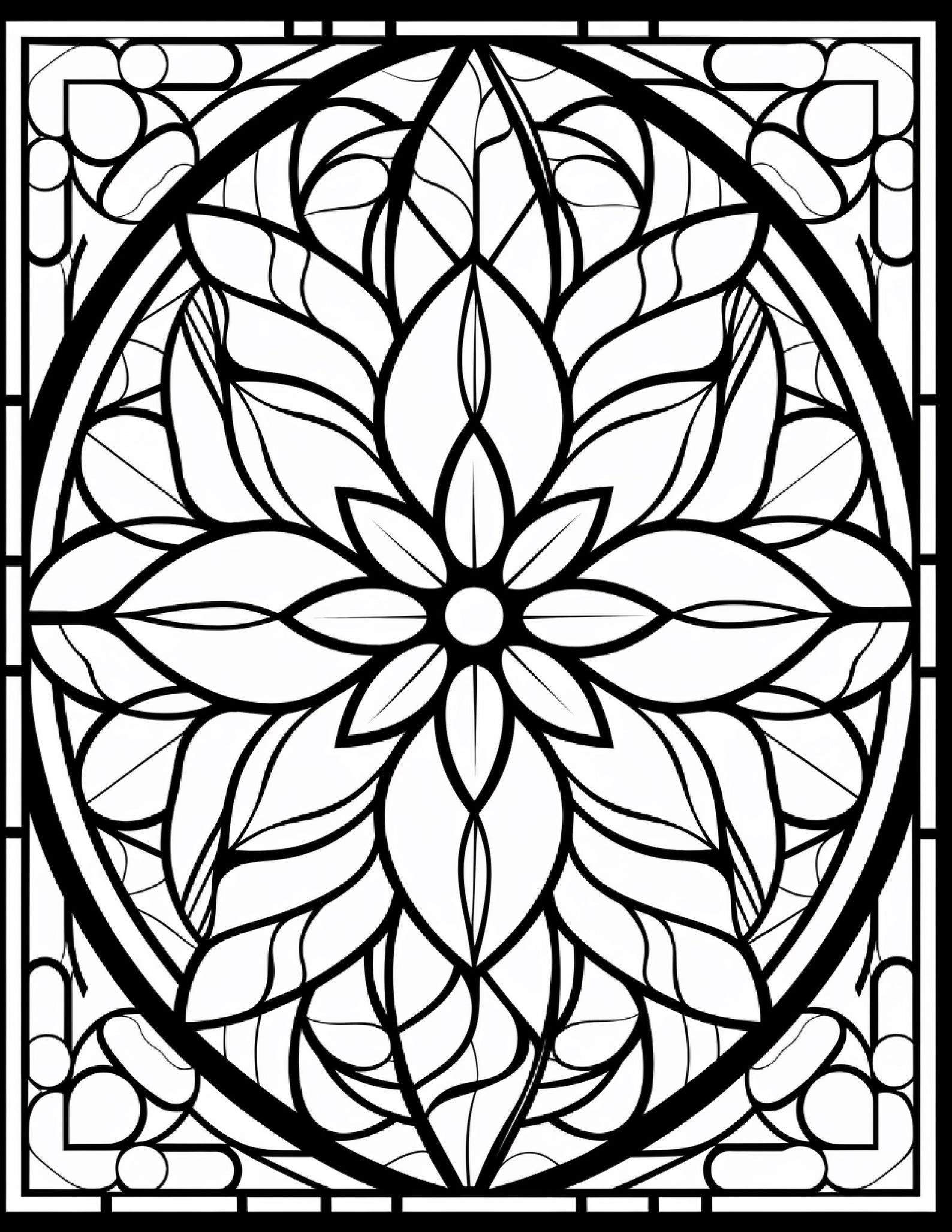 40 Printable Stained Glass Mandala Coloring Pages for Adults & Kids ...