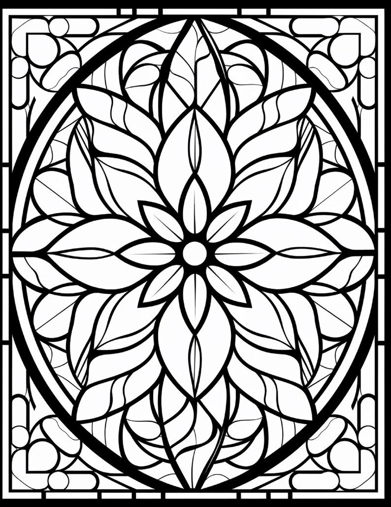 40 Printable Stained Glass Mandala Coloring Pages for Adults & Kids ...