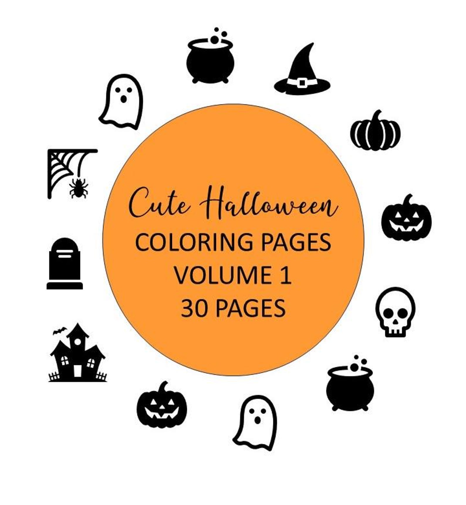 Printable CUTE HALLOWEEN Volume 1 Coloring Pages~ 30 Pages Included ...