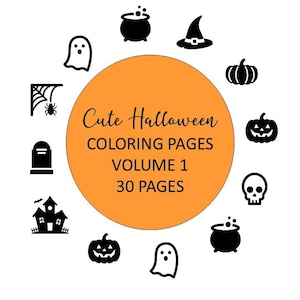 Printable CUTE HALLOWEEN Volume 1 Coloring Pages~ 30 Pages Included ...