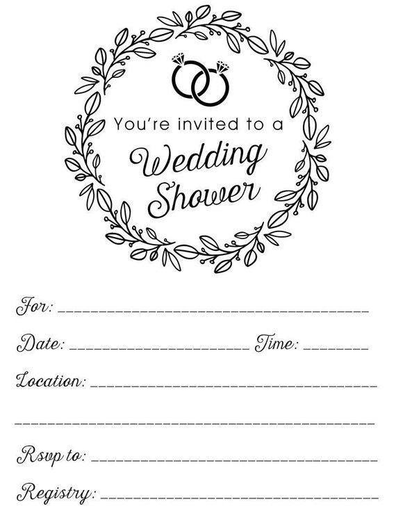 INSTANT DOWNLOAD Printable Fill-in Invitation Wedding Shower | Etsy