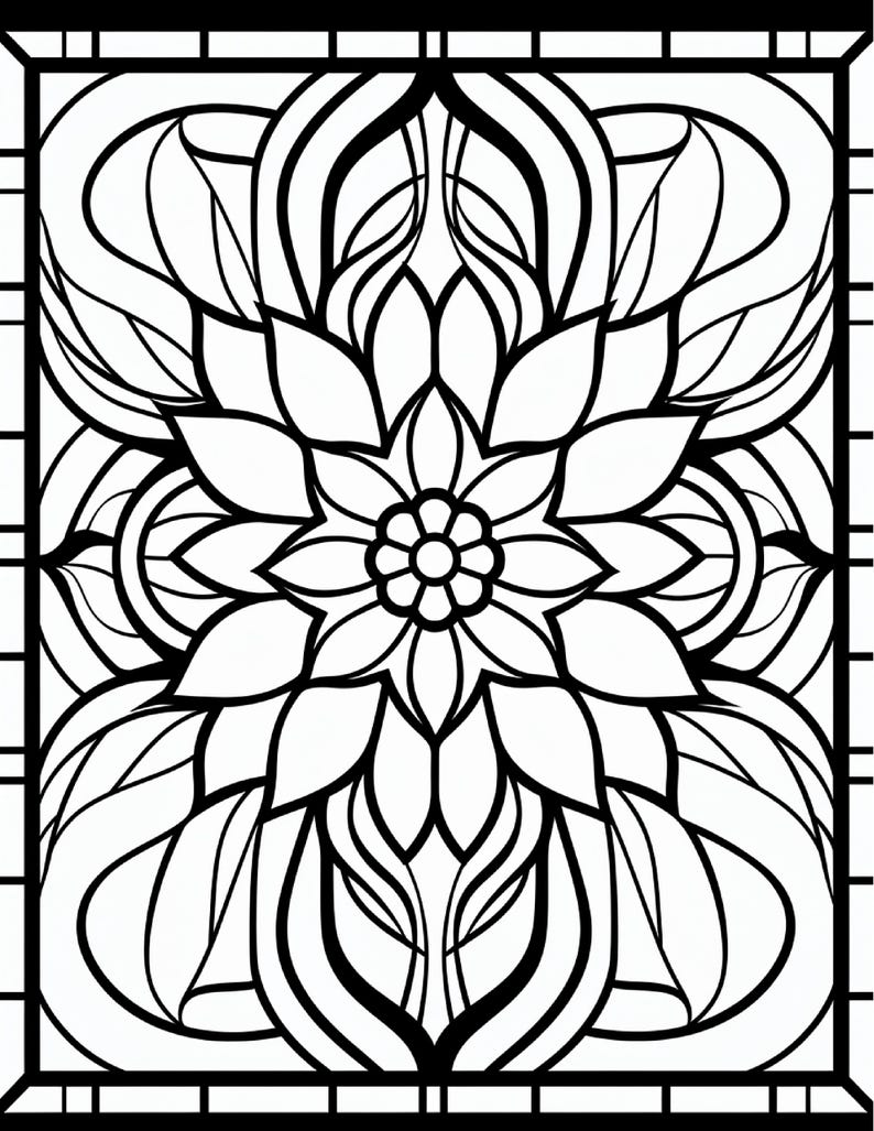40 Printable Stained Glass Mandala Coloring Pages for Adults & Kids ...