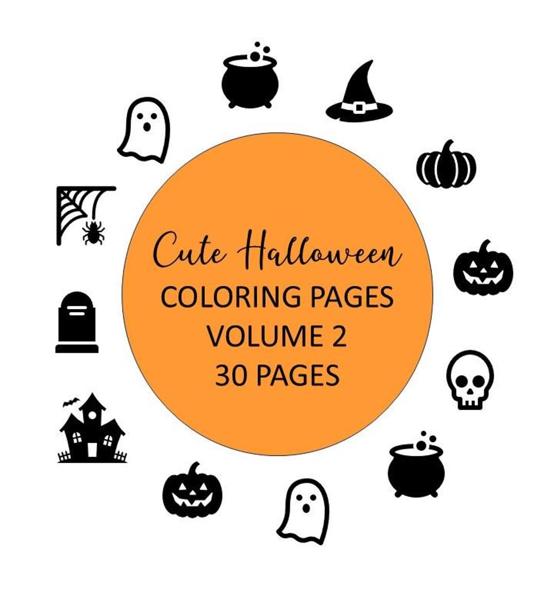 Printable CUTE HALLOWEEN Volume 2 Coloring Pages~ 30 Pages Included ...