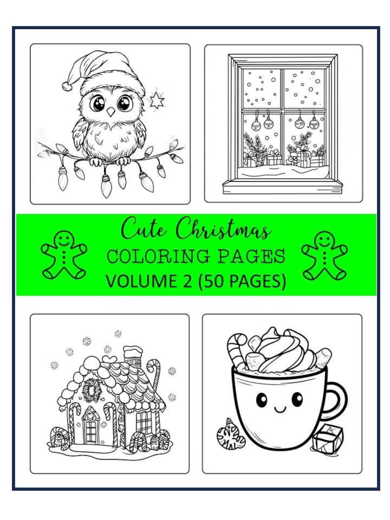 Printable CUTE CHRISTMAS Coloring Pages VOL 2~ 50 Pages Included ...
