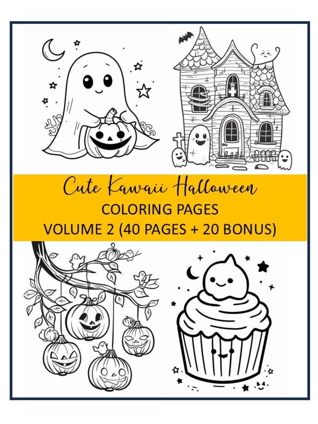 Printable CUTE KAWAII HALLOWEEN Volume 2 Coloring Pages~ 40 Pages ...
