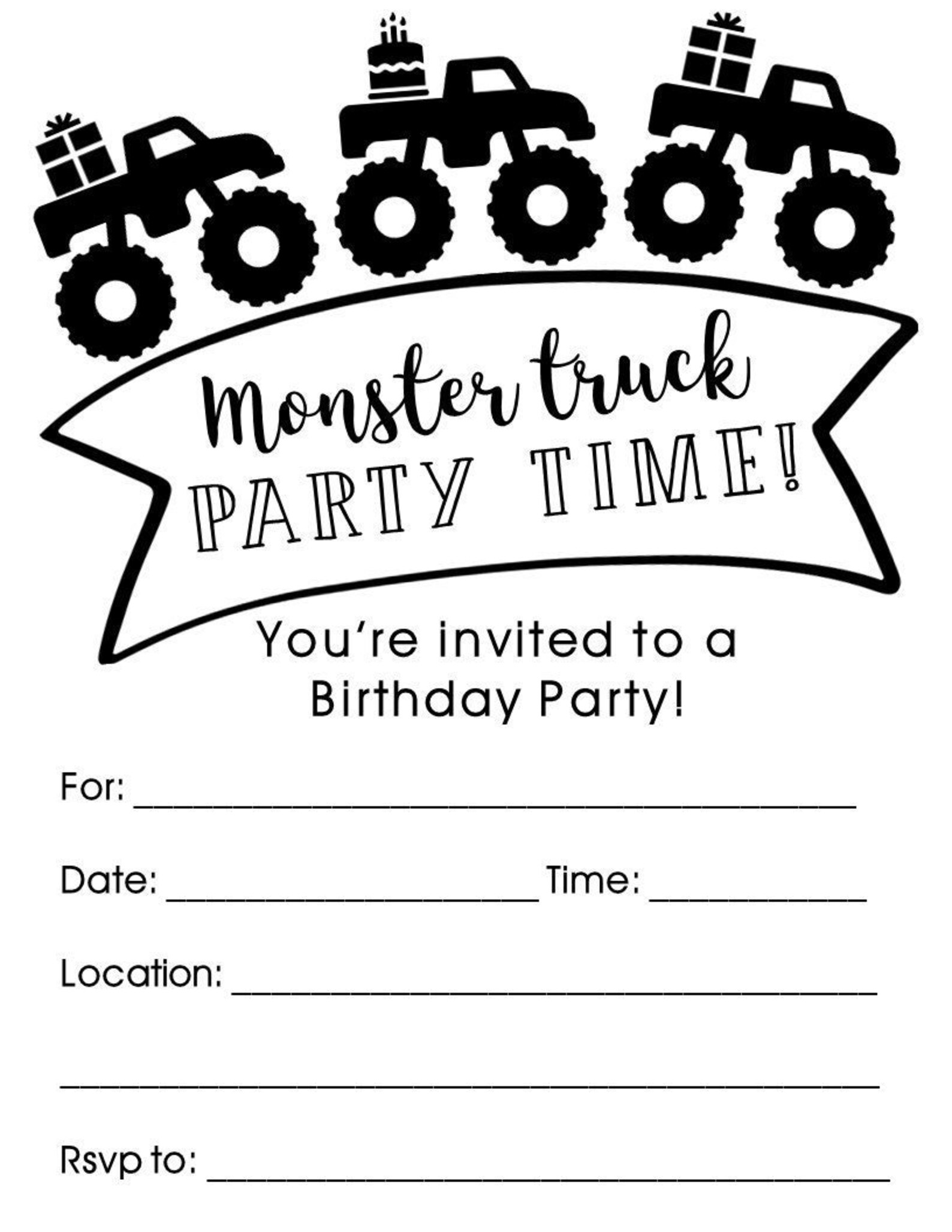INSTANT DOWNLOAD Printable Fill-in Birthday Invitation - Etsy