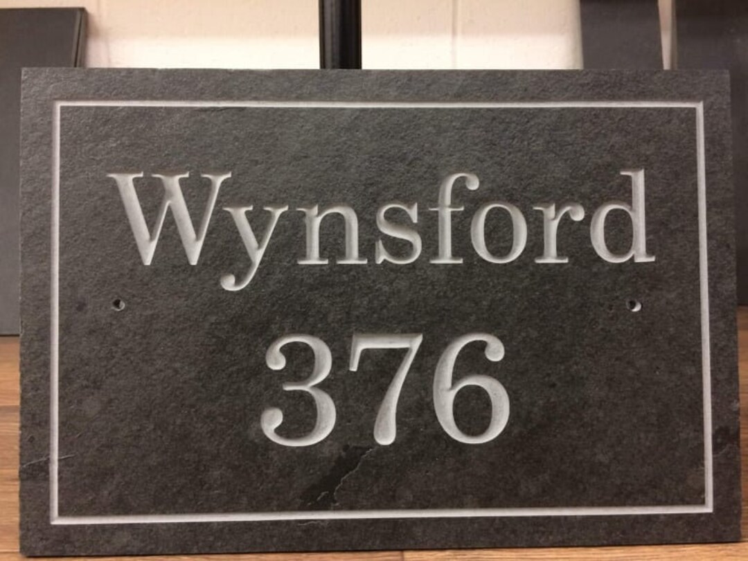 Quality Deep Engraved Slate House Sign With Your Name or Number or Both ...