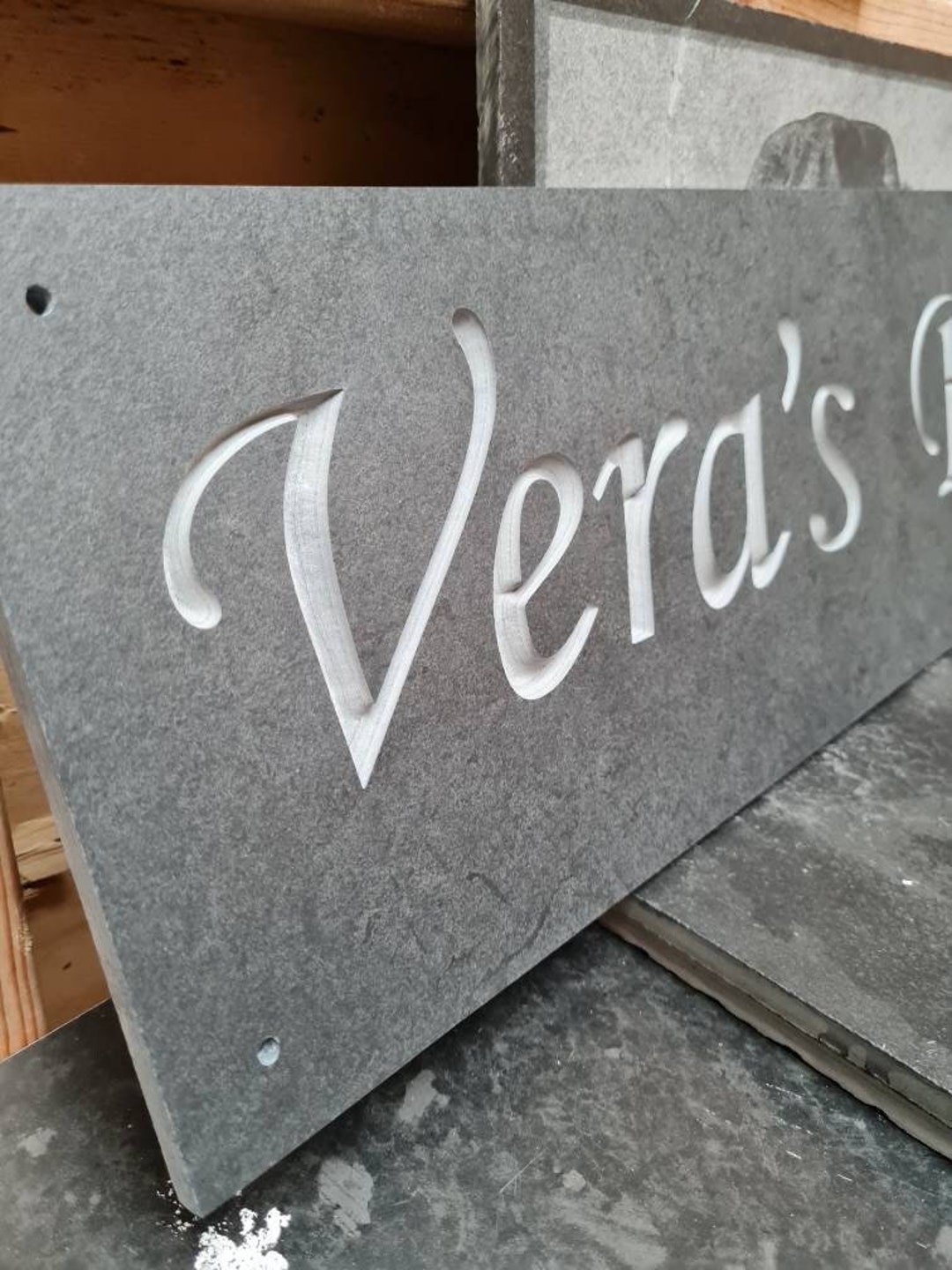 Quality Deep Engraved Slate House Sign With Your Name or Number or Both ...