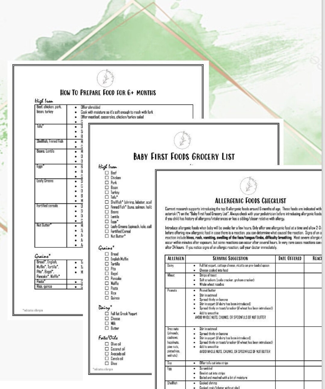 Complete Guide to Baby Led Weaning Bundle, Baby Food Tracker, Baby ...