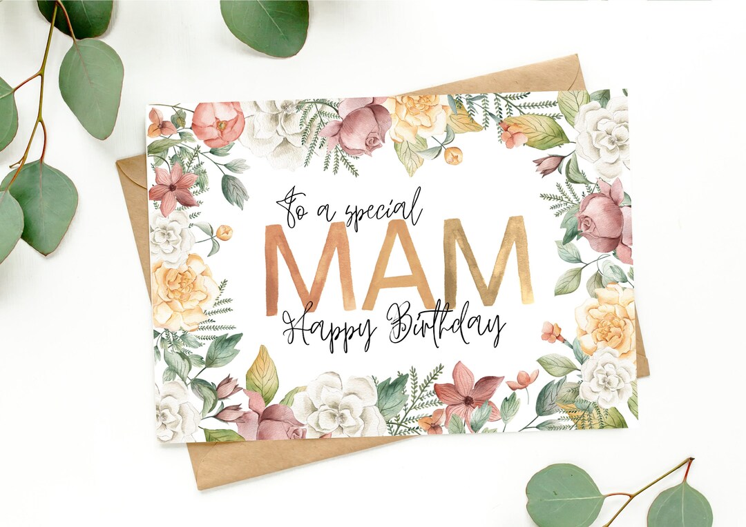 Mam Birthday Card A5. Watercolour Floral Illustration. Card - Etsy