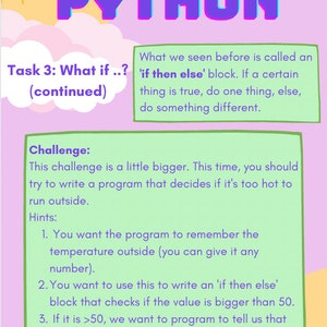 Python Kid’s Coding Worksheet / Tasksheet - Etsy Canada