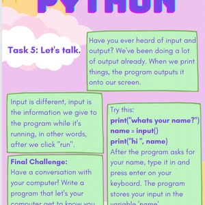 Python Kid’s Coding Worksheet / Tasksheet - Etsy Canada