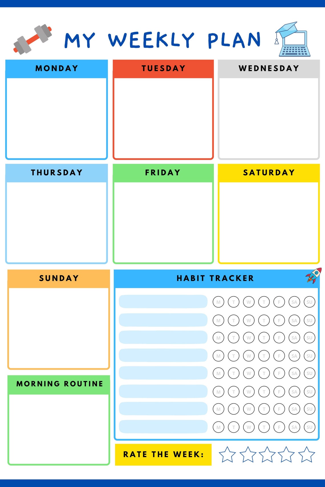 Double Sided Digital A4 Weekly Planner PDF - Etsy