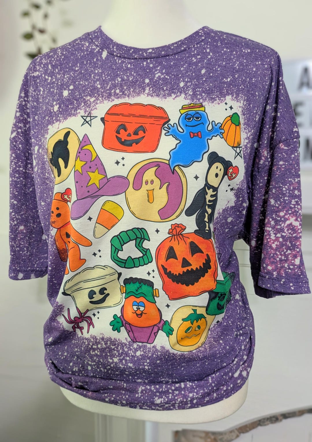 90s Kids Halloween Bleached Tee: Beanie Baby Throwback Shirt Heather ...