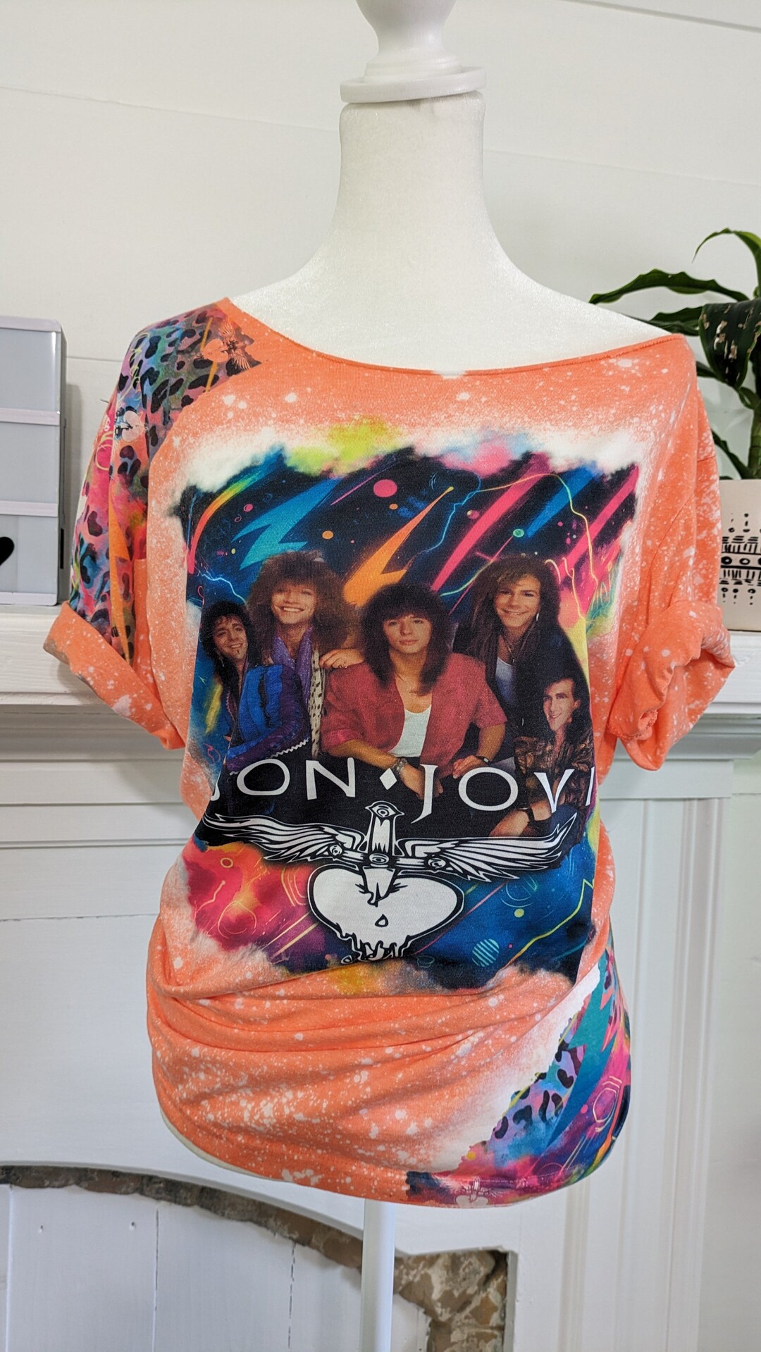 80's Rock Bands Throw Back Bleached Tee, Rock Band Bleached T-shirt, 80 ...