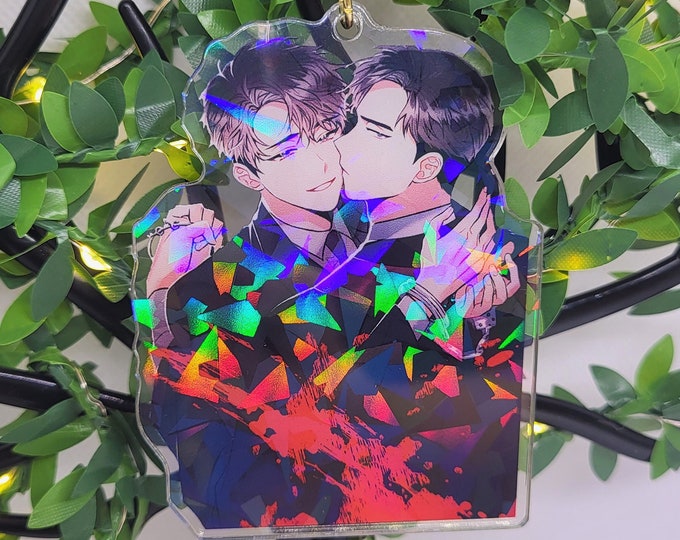 Sehyuk X Ideun BL Holographic Acrylic Keychain Anime Manga Manhwa Yaoi ...