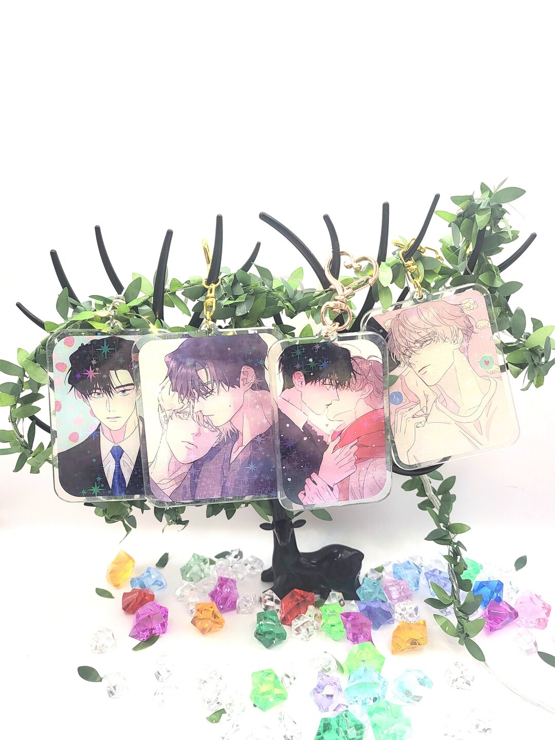 Kwon Hee-seo & Cha Tae-kyung BL Acrylic Keychain Rainbow Holographic 3 ...