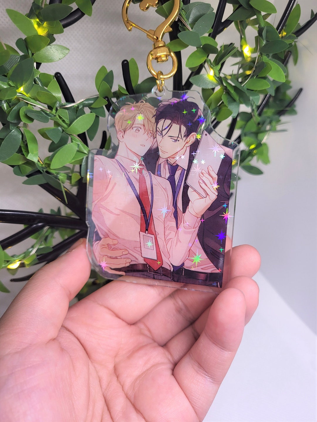 Jongchan X Seunghyun Starry Holographic Acrylic Keychain Anime Manhwa ...