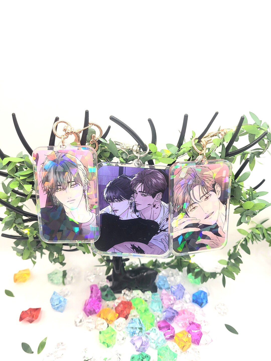 Pi Bada & Nam Doha BL | Acrylic Keychain | Rainbow Holographic | Double ...