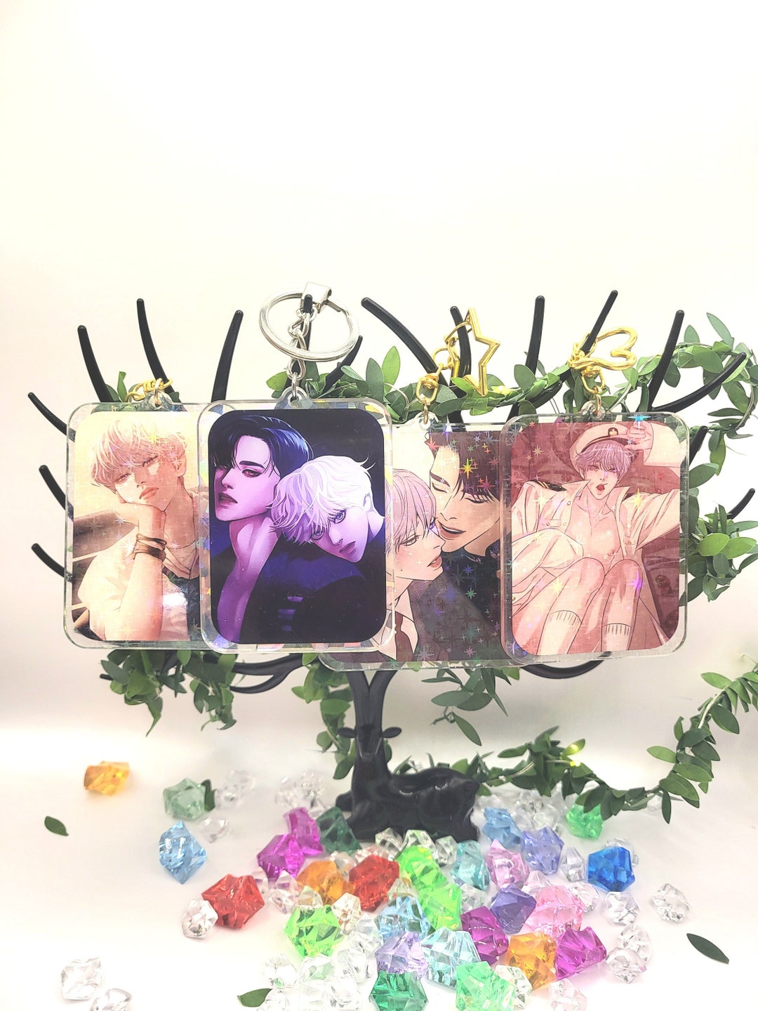 Dooshik & Jooha BL Acrylic Keychain Rainbow Holographic Double-sided 3 ...