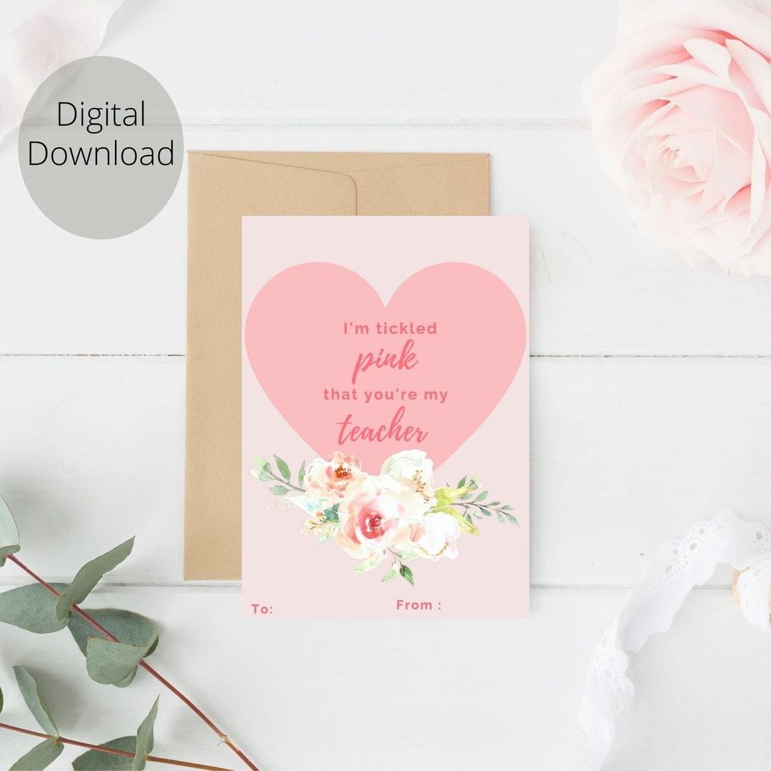 INSTANT PRINTABLE Teacher Valentine Card, Friend Valentine Card ...
