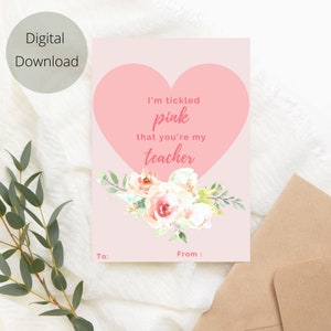 INSTANT PRINTABLE Teacher Valentine Card, Friend Valentine Card ...