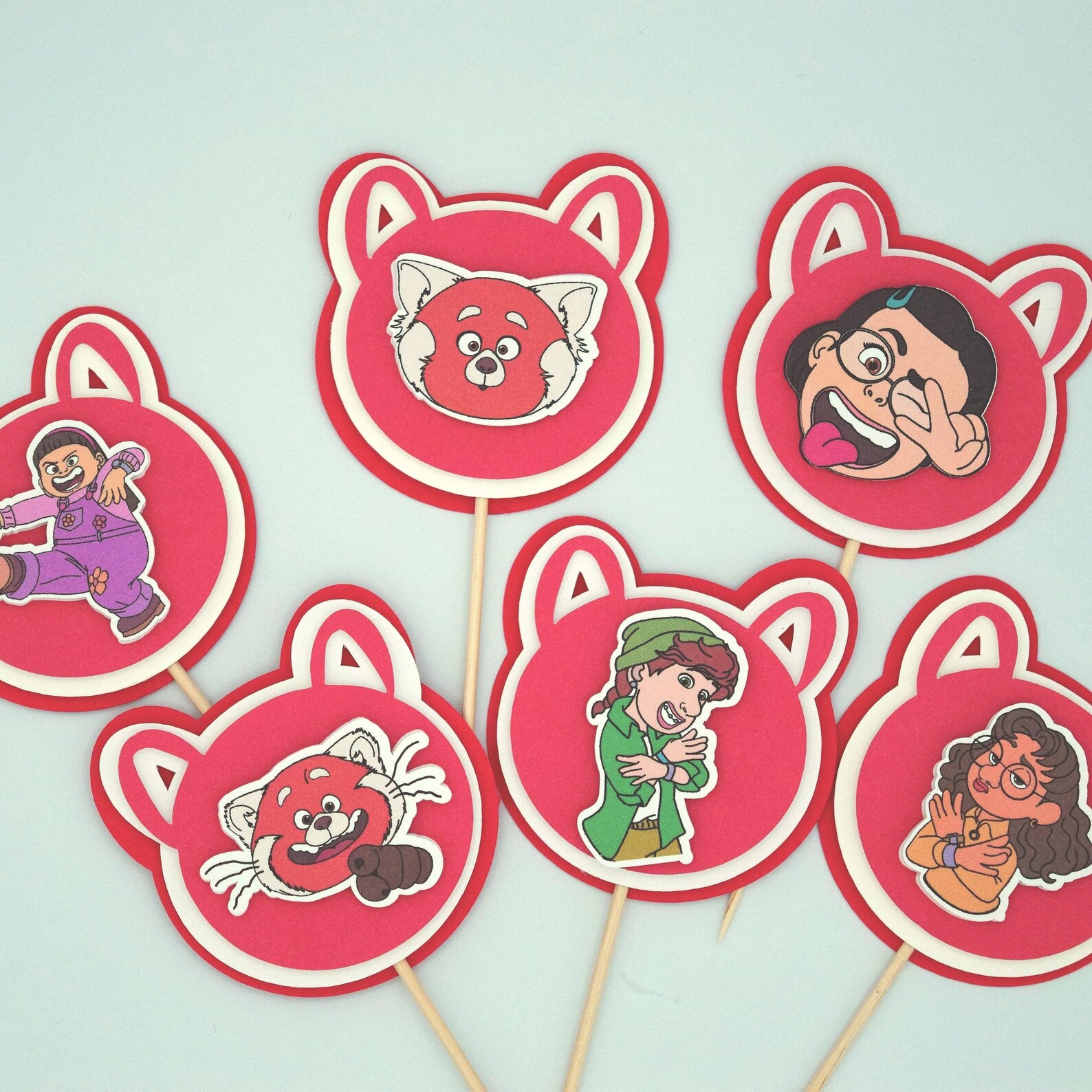 Turning Red Cupcake Toppers/turning Red Party Decorations/turning Red ...