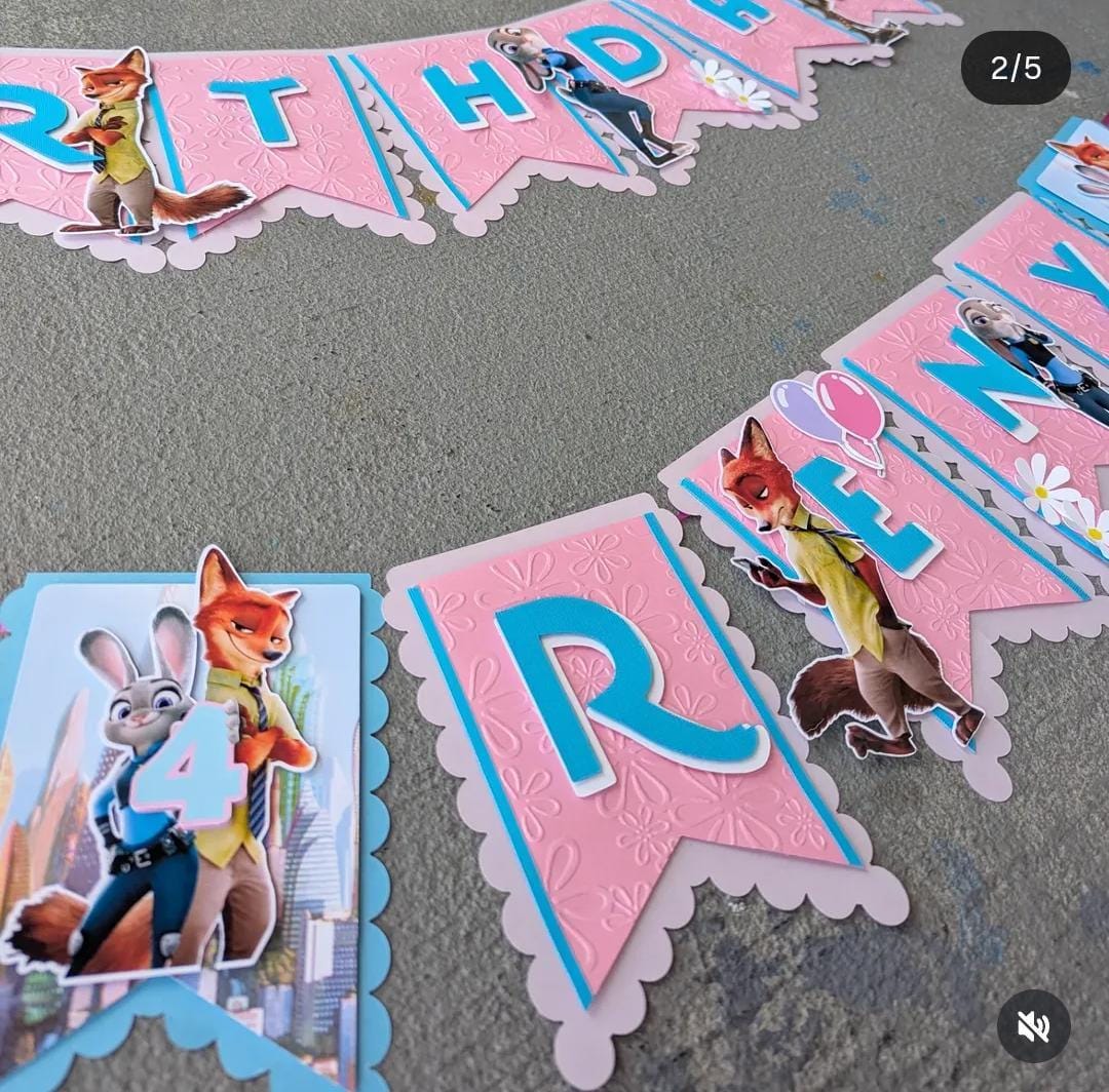 Banner de Zootopia, fiesta temática de Zootopia, decoraciones de ...