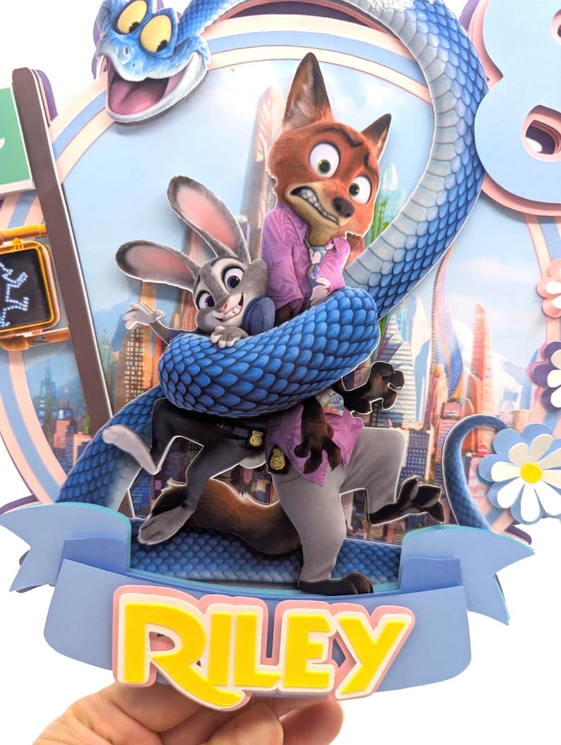 Zootopia Cake Topper, Personalized Zootopia Themed Cake Decoration ...
