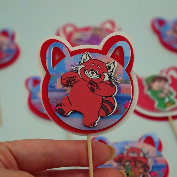 Turning Red Cupcake Toppers/turning Red Party - Etsy