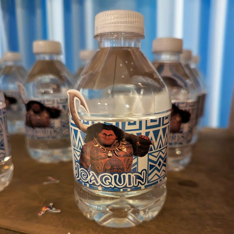 Maui Water Bottle Labels/maui From Moana Birthday Party Decorations ...