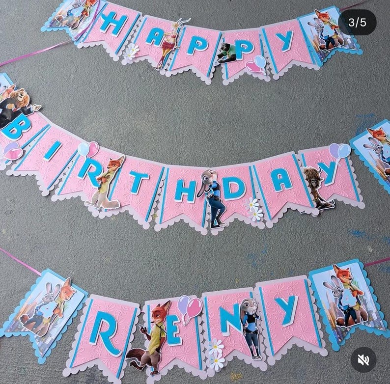 Zootopia Banner, Zootopia Themed Party, Birthday Decorations, Zootopia ...
