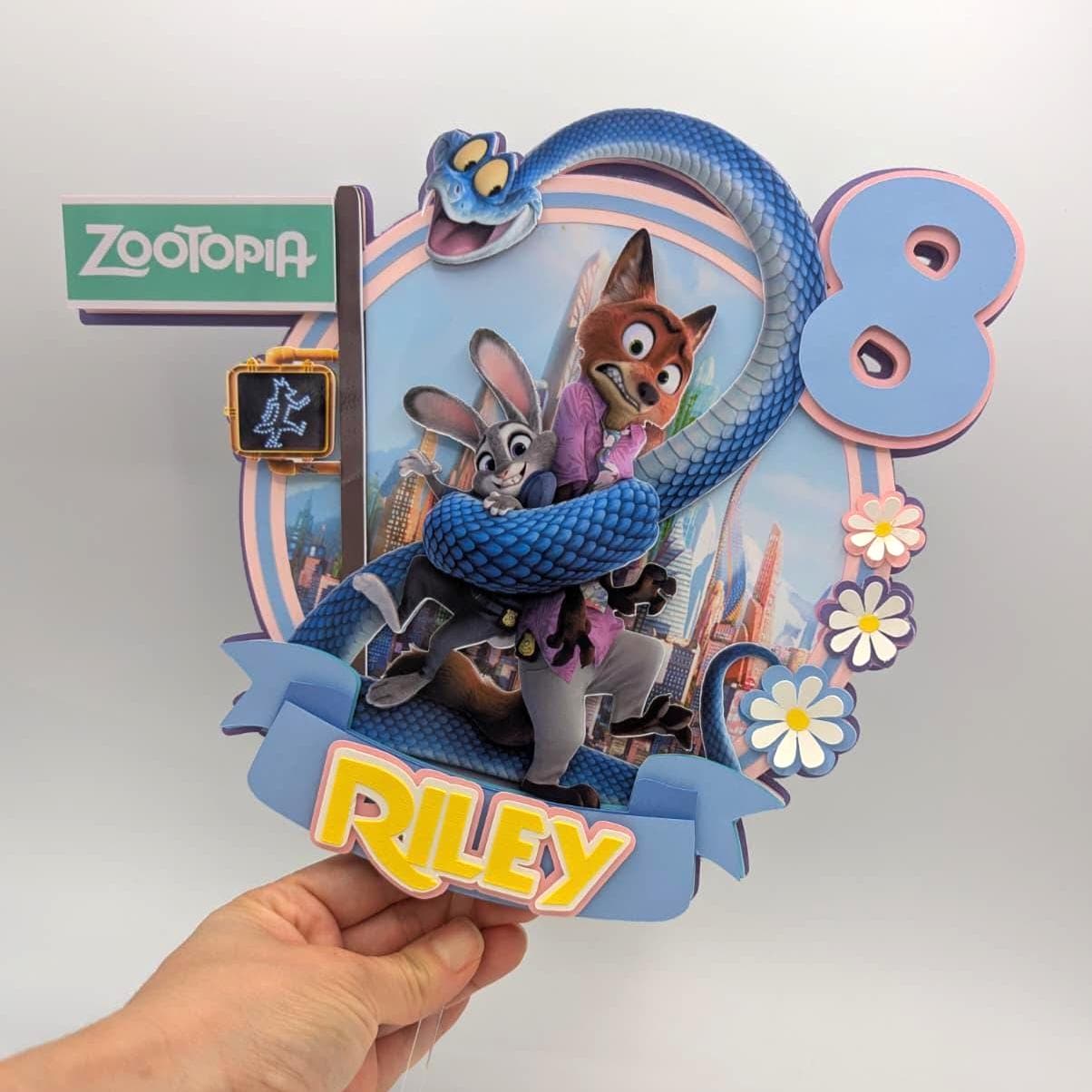 Zootopia Cake Topper, Personalized Zootopia Themed Cake Decoration ...
