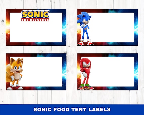Sonic Printable Party Food Card Labels INSTANT DOWNLOAD - Etsy