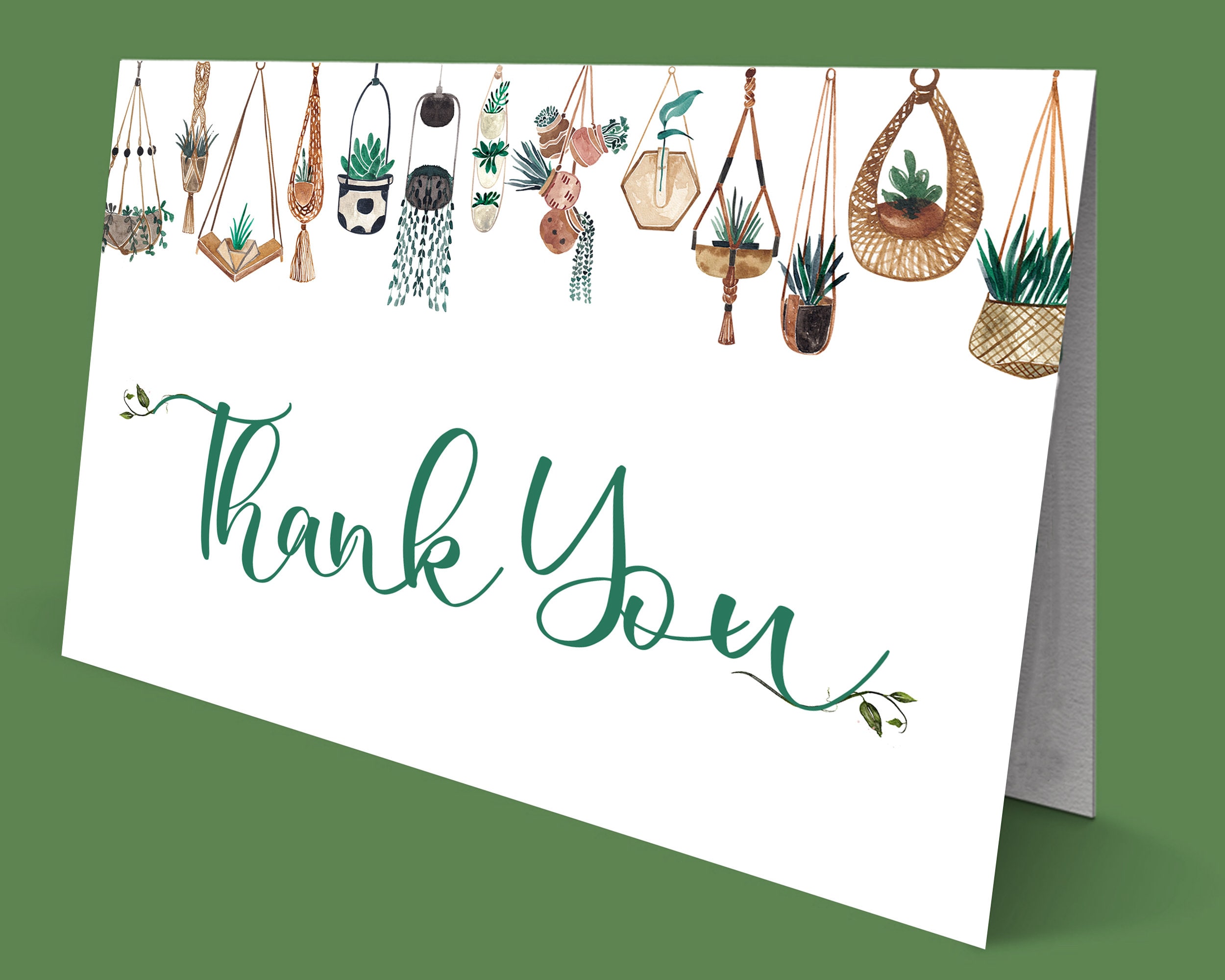 Plant Lover Thank You Card Printable Thank You Card PDF - Etsy