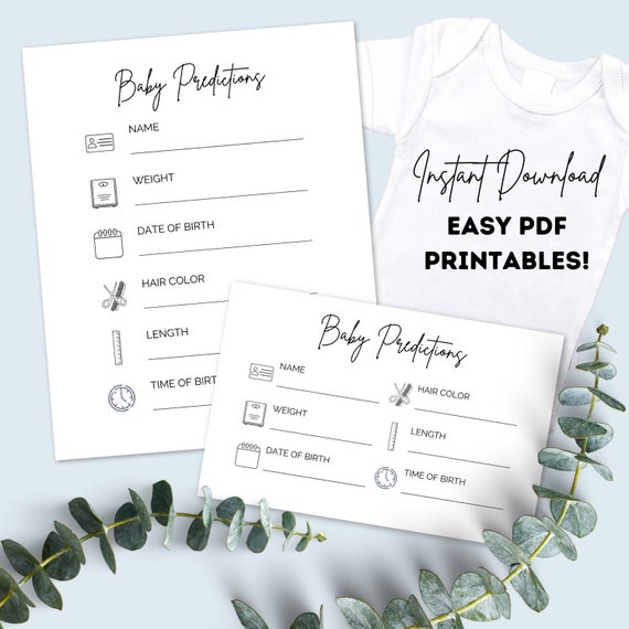 Printable PDF Baby Prediction Game for Baby Showers Sprinkle | Etsy
