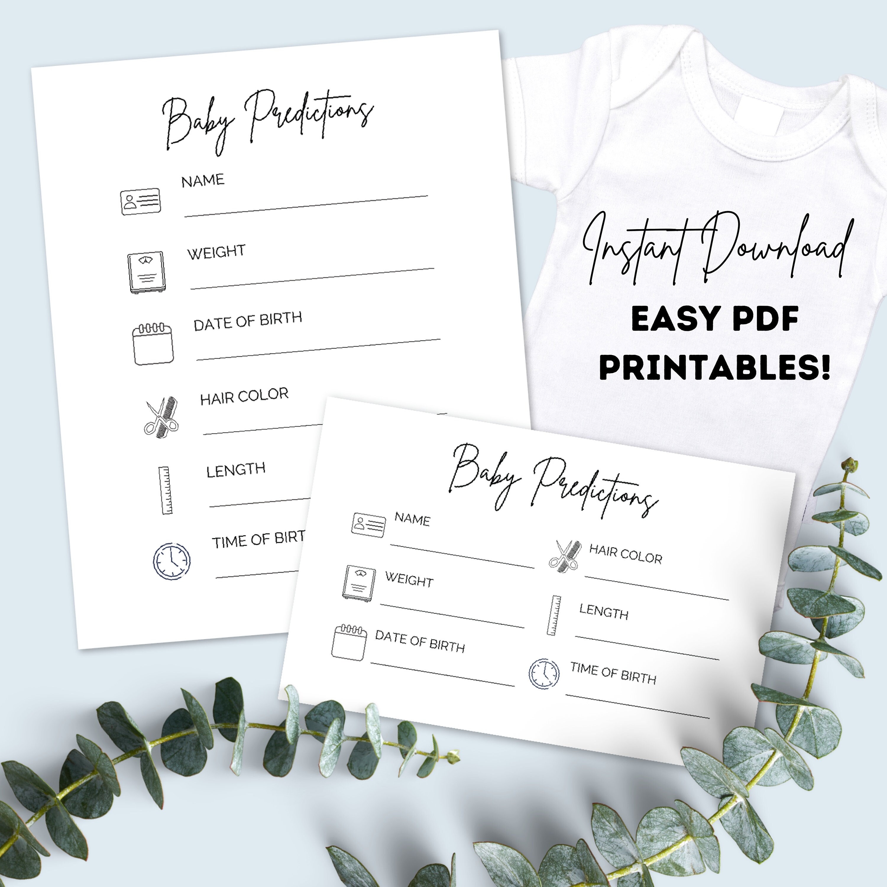 Printable PDF Baby Prediction Game for Baby Showers Sprinkle - Etsy