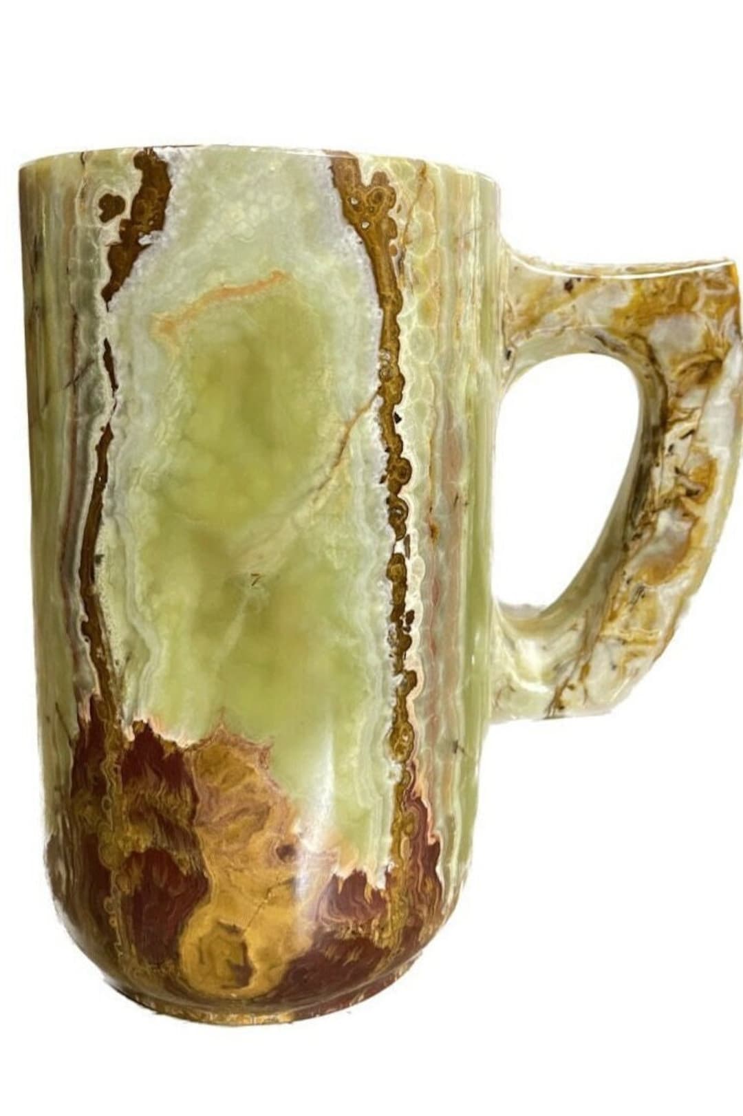 Handcrafted Green Onyx Marble Mug – Stone Mineral Crystal Style Beer ...