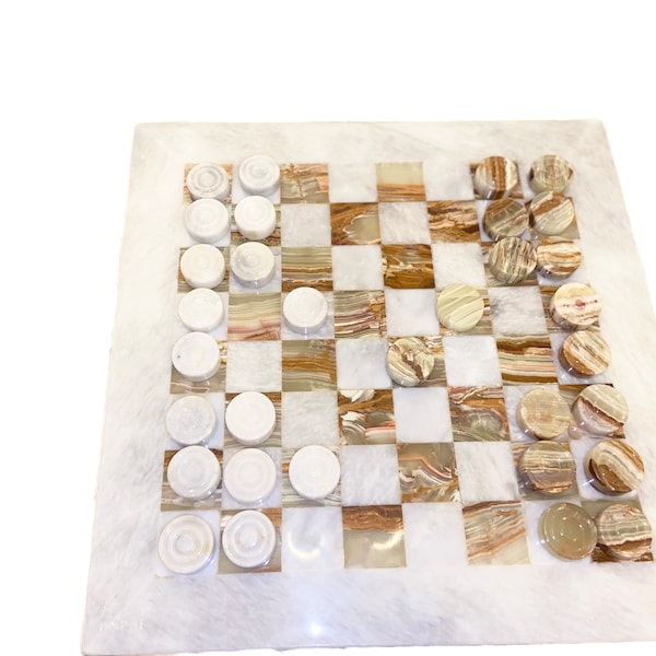 Marble Brown Checkers - Etsy