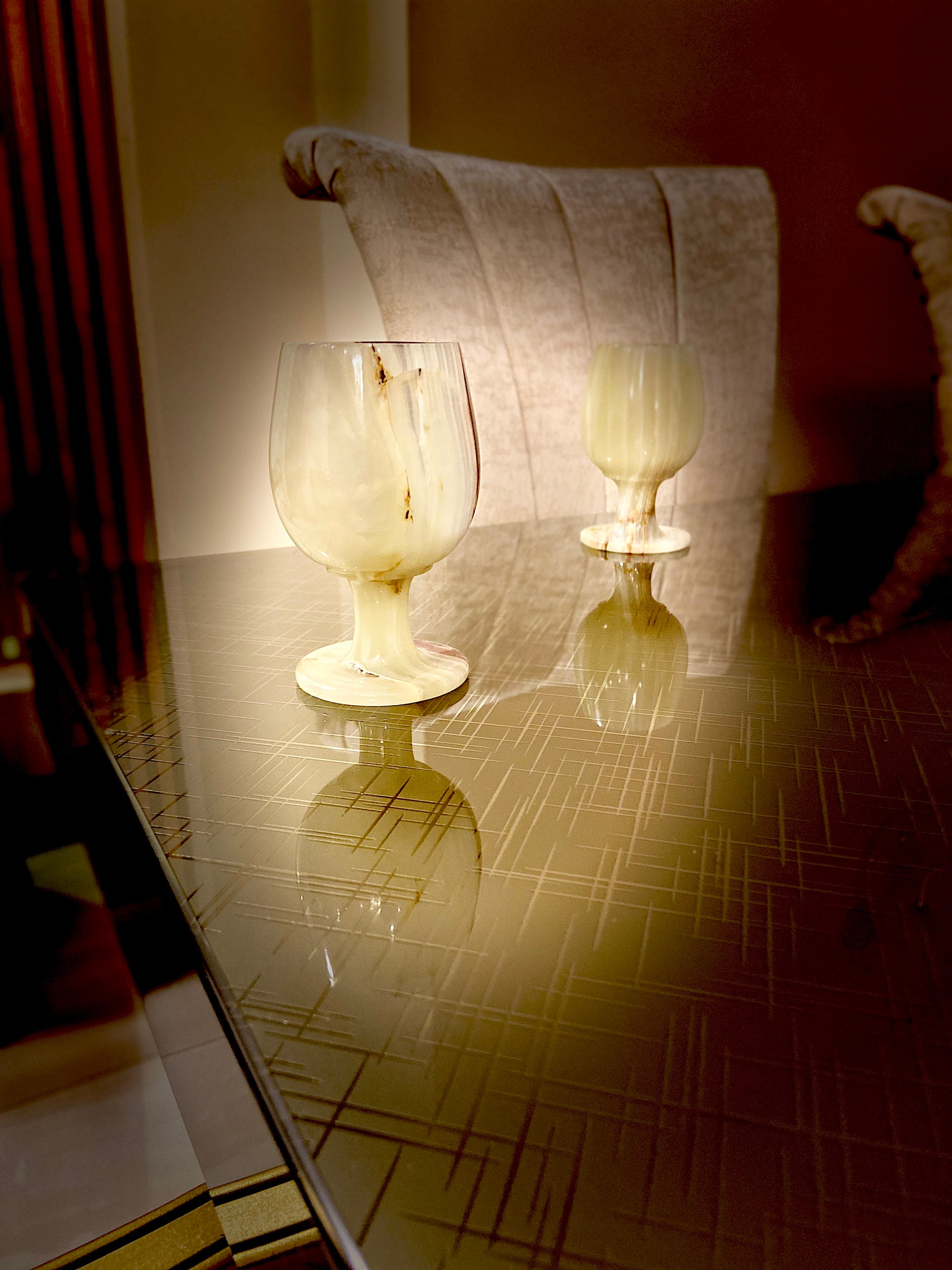 Handcrafted Green Marble Wine Glasses 5x3.5 Handmade - Etsy