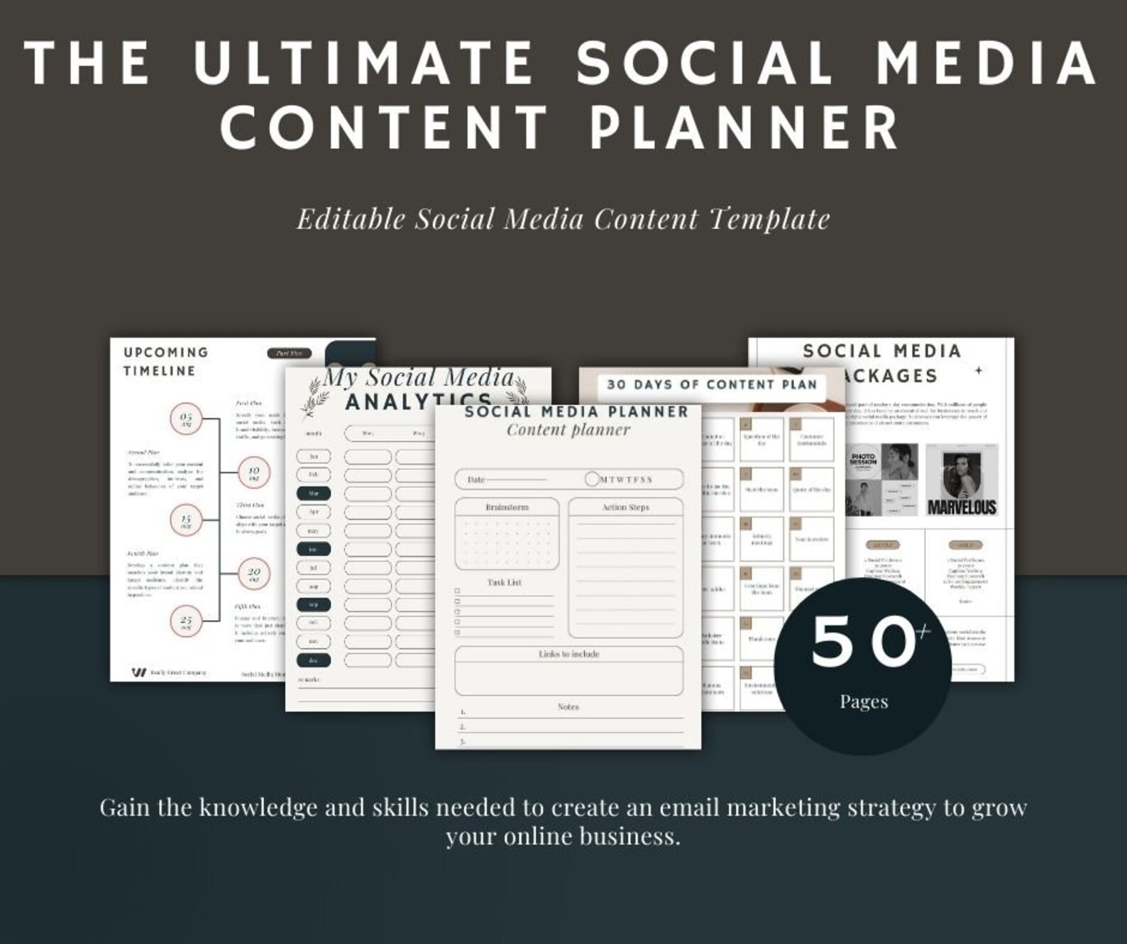Editable Content Planner Template, Social Media Tracker, Content ...