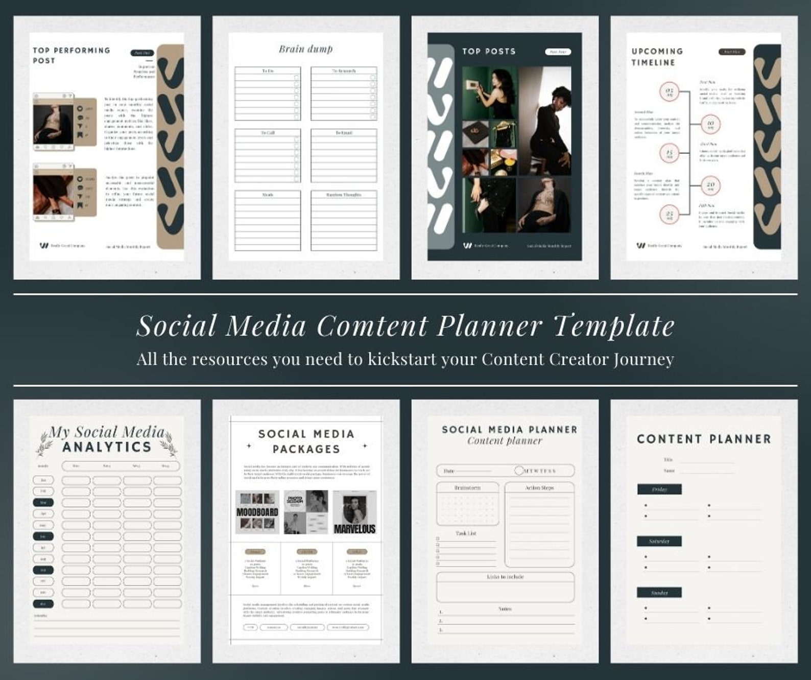 Editable Content Planner Template, Social Media Tracker, Content ...