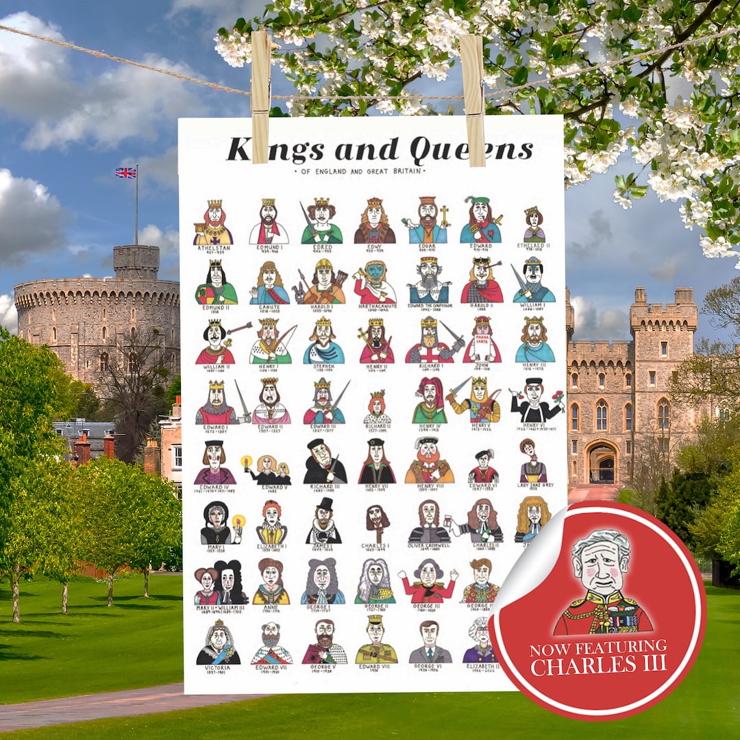 Kings and Queens of England and Great Britain - Tea Towel - Etsy