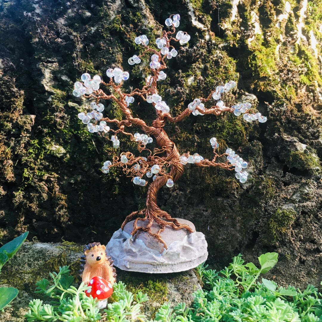 Beaded Copper Wire Tree / Copper Wire Tree / Miniature Wire Tree / Wire ...