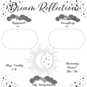 Dream Reflections Printable Journal - Etsy
