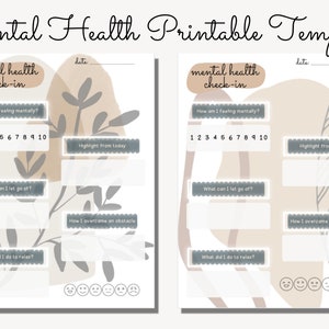 Mental Health Check in Printable Template - Etsy